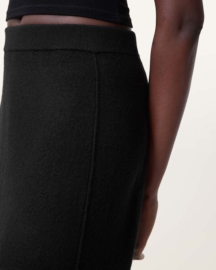 Antonia Knitted Bodycon Skirt Black | ALLSAINTS